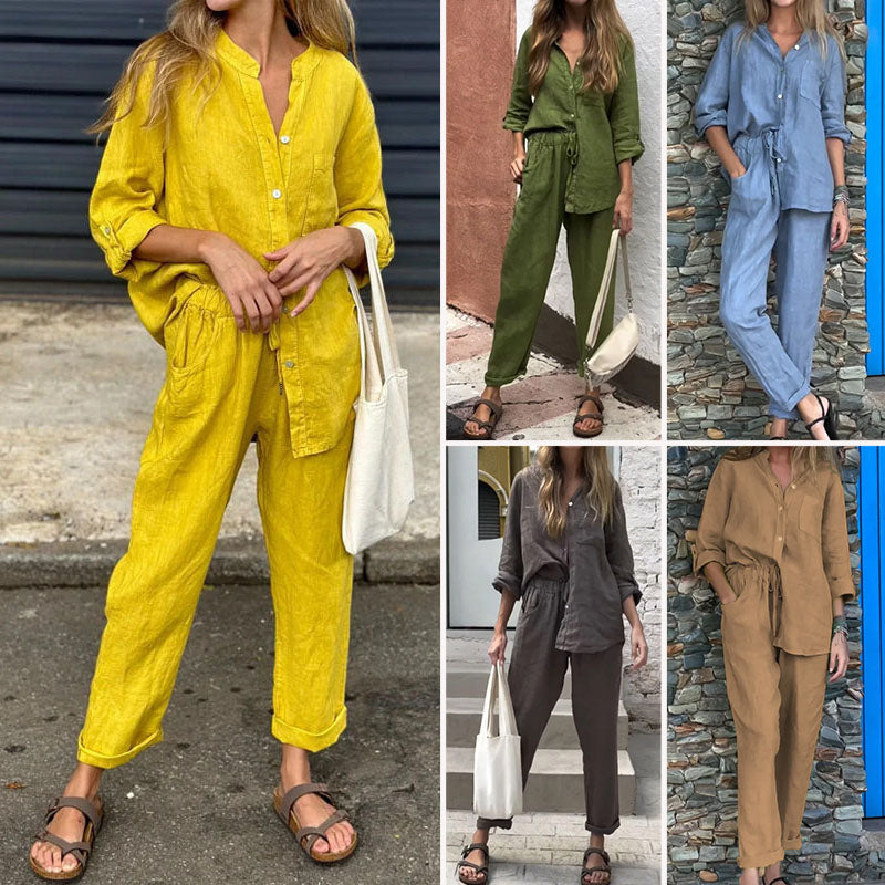 💕Dwuczęściowy zestaw damski - oversizowa koszulka i spodnie – indifferent